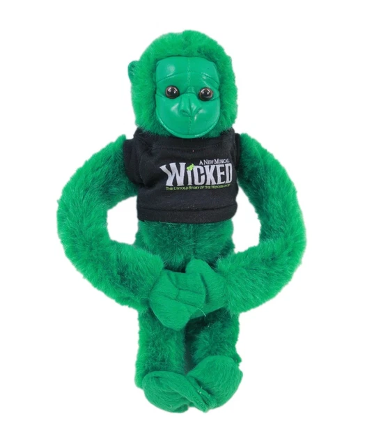 WICKED MUSICAL MERCHANDISE Green Plush Monkey 30cm Black Tee-Shirt ...