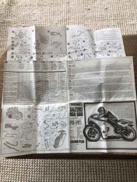 VINTAGE MATCHBOX SUZUKI RGA 500 racing motorcycle kit Barry Sheene PK ...