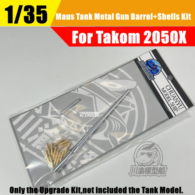 1/35 GERMAN WWII Maus V1/V2 Tank Metal Gun Barrel+Shells Kit for TAKOM ...
