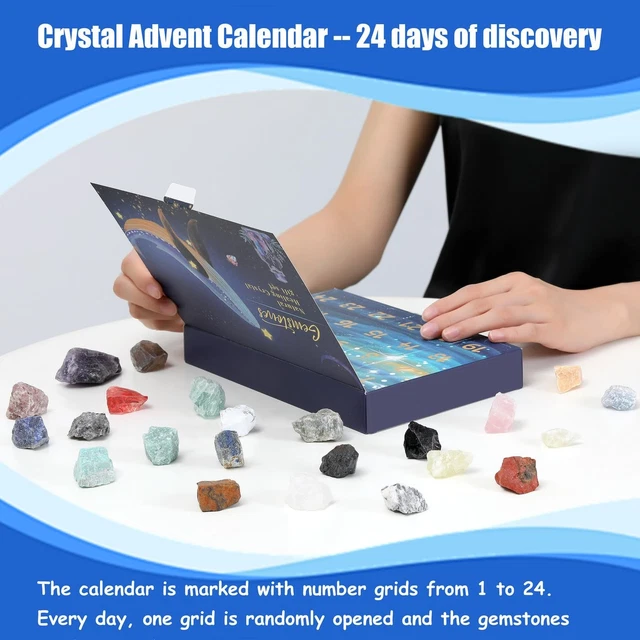 CRYSTAL ADVENT CALENDAR 2025 Christmas Countdown Natural 24Pcs £23.57 ...