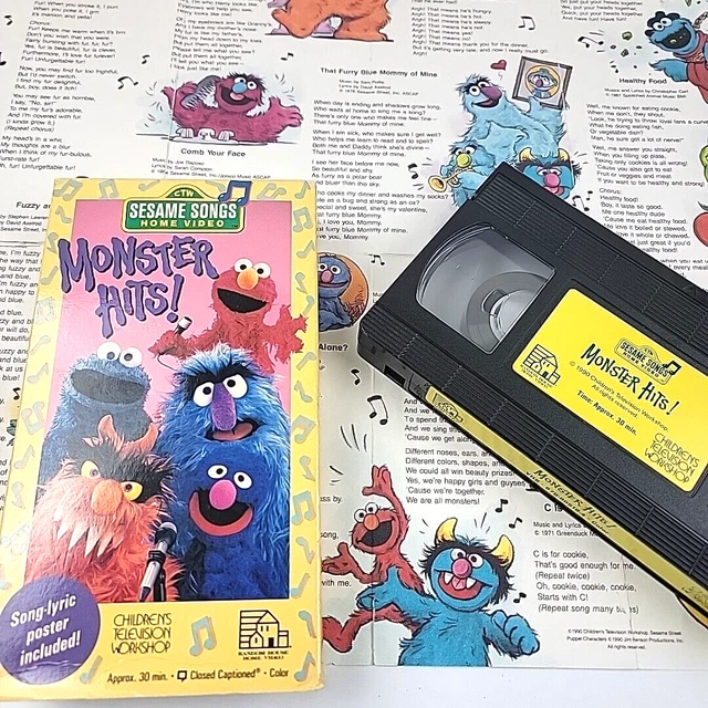 SESAME STREET VHS Monster Hits & POSTER Jim Henson Frank Oz **Buy 2 Get ...