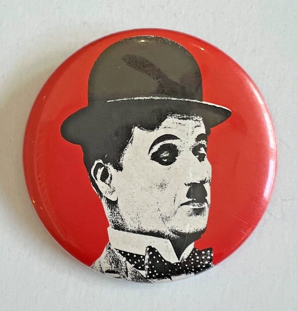 VINTAGE 1970S Large CHARLIE CHAPLIN Pop Art Inspired Pin-back, Badge ...