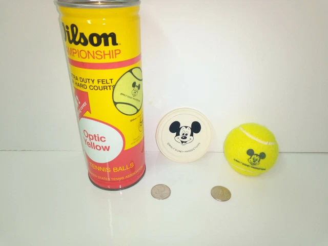 VINTAGE MICKEY MOUSE Wilson Championship Tennis Ball & Lid & Tin ...