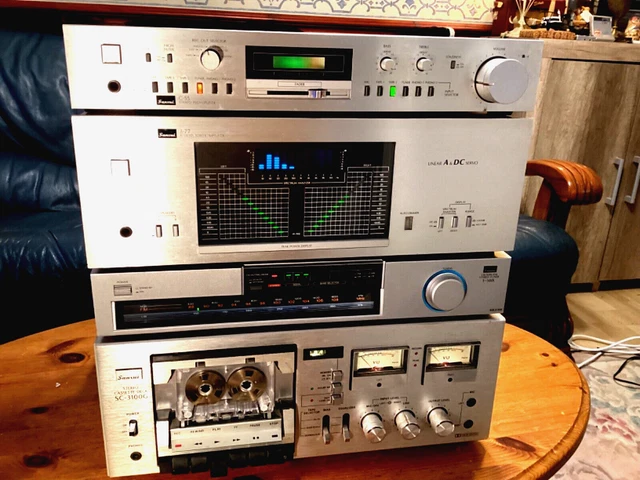 SANSUI VINTAGE HI-FI System Preamp C-55 Power Amplifier B-77 Tuner ...