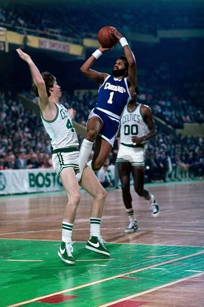 KENNY HIGGS DENVER Nuggets goes up for a shot against Danny Ainge- Old ...