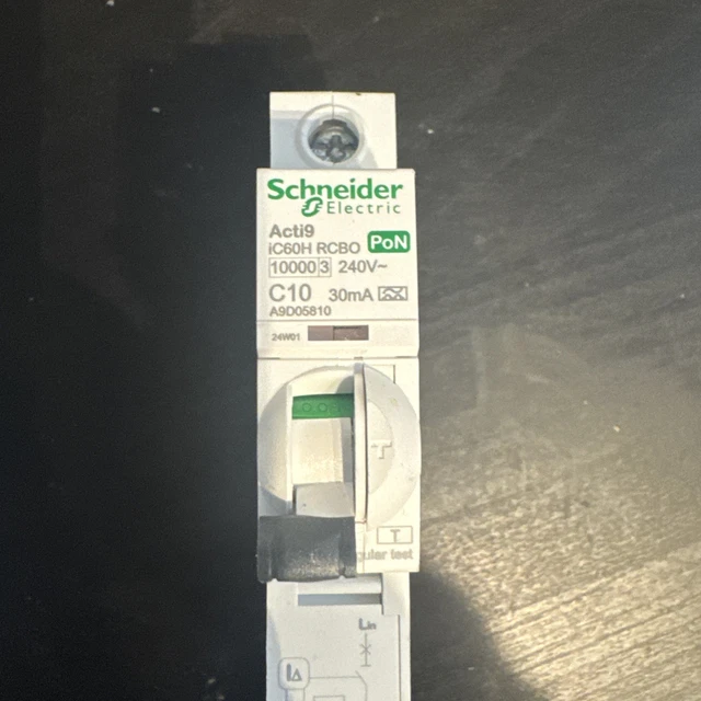 SCHNEIDER 10 AMP CURVE C 10kA 30mA RCBO TYPE A A9D05810 PoN ACTI9 IC60H £26.38 - PicClick UK