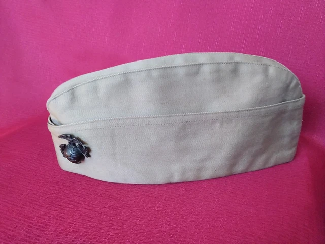 U.S (EARLY POST WW2 )Marine Corps garrison Cap with E.G.A badge,dated ...