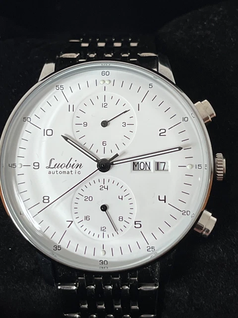 LUOBIN AUTOMATIC IM Junghans Max Bill Chronoscope Stil neuwertig EUR 99 ...