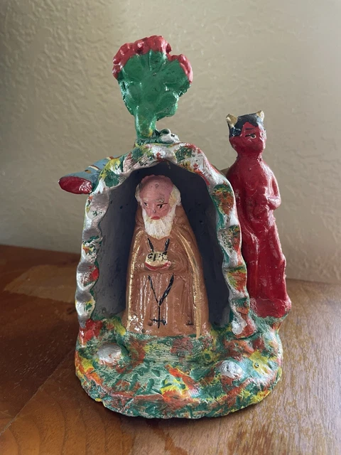 1940'S MEXICAN FOLK Art Pottery Devil Diablo Antique Clay Ciudad Juarez ...