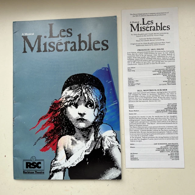 LES MISERABLES THE Musical Large Theatre Programme BARBICAN £61.02 ...