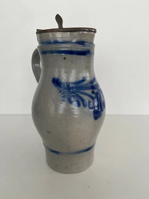 ANCIEN PICHET EN Grès avec couvercle en laiton BETSCHDORF ALSACE ? EUR 49,00 - PicClick FR