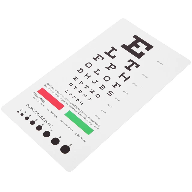 VISION TEST CHART Eye Charts for Exams Pocket Wall Double Sided £7.79 ...