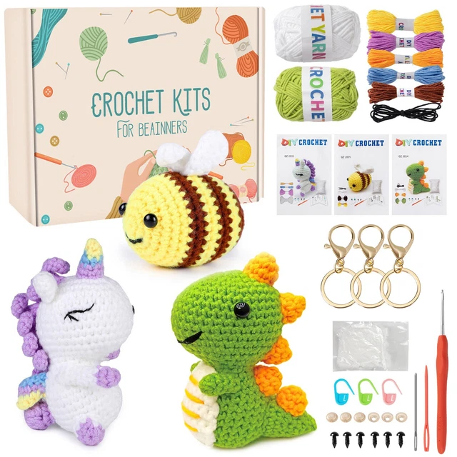 3 HÄKELSET FÜR Anfänger Tiere Häckeln Stricken Für Anfänger Set Mit Häkelnadeln EUR 17,89 ...
