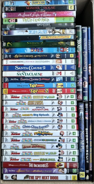 36 KIDS DVDS /DISNEY Plus Movies Bundle mix Bulk Lot -PRE OWNED #1003 ...