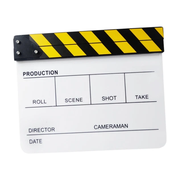 FILM FILM CLAPBOARD Cut Action Scene Photography Studio ACRYLIC CLAP ...