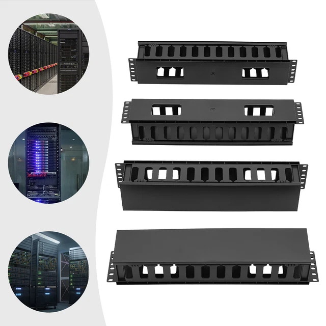 4 PACK HORIZONTAL Rack Mount Cable Management, Cable Organizer, Cable ...