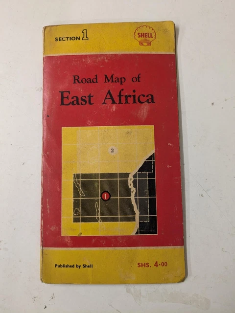 1960'S SHELL ROAD Map Of East Africa Section 1 SHS 4.00 £10.00 ...