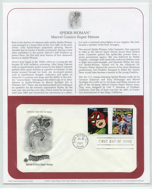 MARVEL COMICS 2007 Heroes Postal Stamp FDC First Day Covers Lot 10 ...