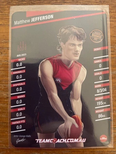 2024 AFL TEAMCOACH Rookie Wildcard Matthew Jefferson Melbourne RW-11 ...