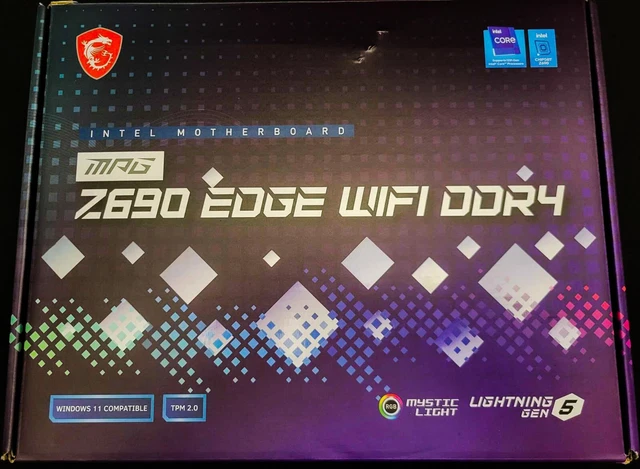 MSI MPG Z690 Edge Wifi Ddr4 Intel Lga1700 Motherboard *12/13/14 Gen ...