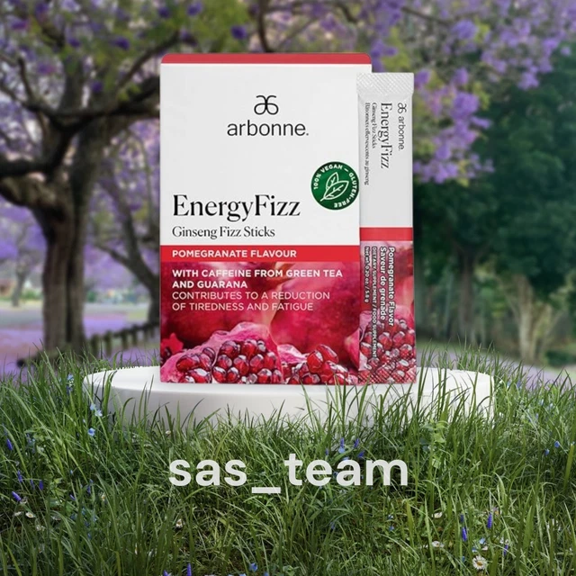 ARBONNE GINSENG ENERGY Fizz Sticks - Pomegranate Flavour FULL BOX (BBE ...