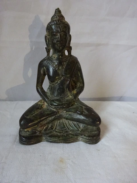 STATUE BOUDDHA SHAKYAMUNI Bronze patine brune assise en padmassanaTHAILLANDE XXe EUR 49,00 ...