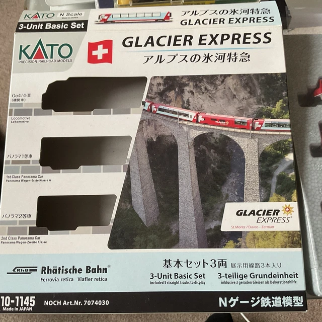 KATO N GAUGE Alps Glacier Express Basic 3-Car Set 10-1145 Model Train ...