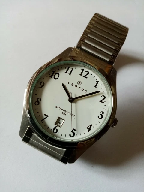 BELLE MONTRE QUARTZ homme Certus, tout acier, pile neuve EUR 35,00 ...