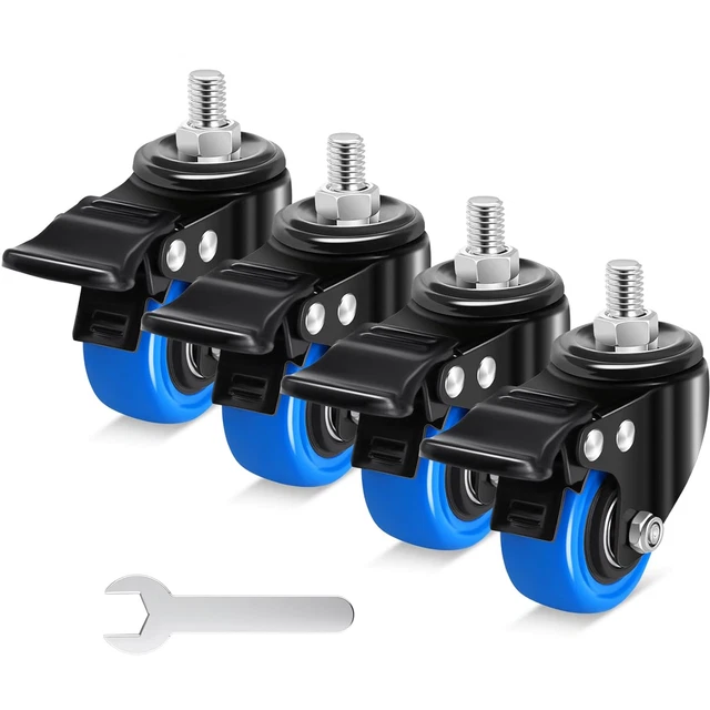 STEM CASTER WHEELS 2 Inch, Heavy Duty Threaded Stem Casters, 1/2"-13 X ...