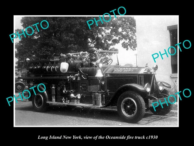 OLD HISTORIC PHOTO OF LONG ISLAND NEW YORK OCEANSIDE FIRE DEPARTMENT ...