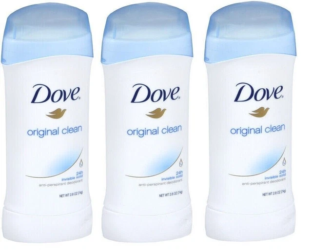 DOVE INVISIBLE SOLID Anti-persperant Original Clean 2.6 Oz X 3 Packs ...