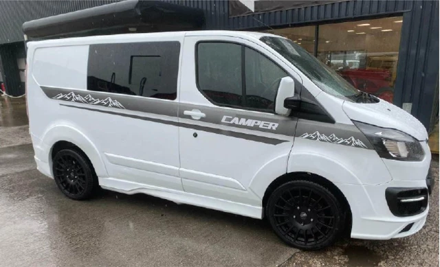FORD TRANSIT CUSTOM Graphics Side Stripe Wing Mountain Decals Camper ...