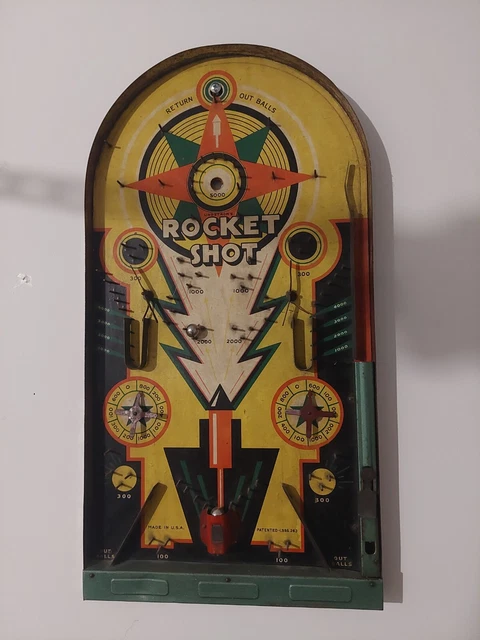 JOUET ANCIEN / Jeu de flipper antique vintage 1934 Rocket Shot par ...