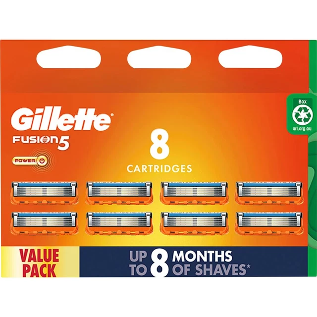 GILLETTE FUSION 5 Power Razor Blades Replacement Cartridges - 8 Pack ...