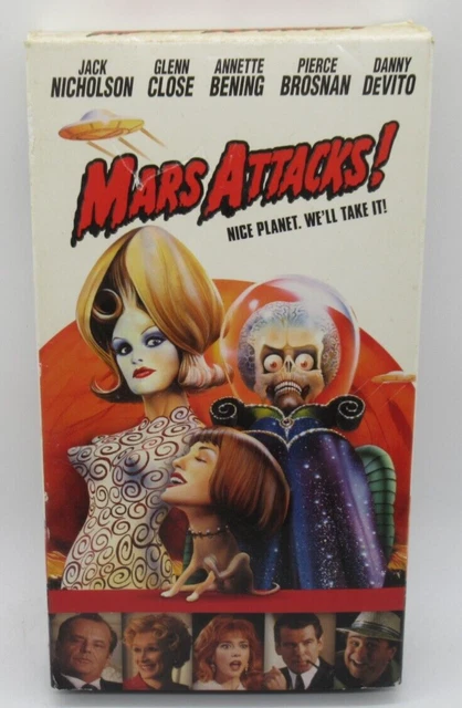 MARS ATTACKS VHS Video Movie, Jack Nicholson, Annette Bening, Piece ...