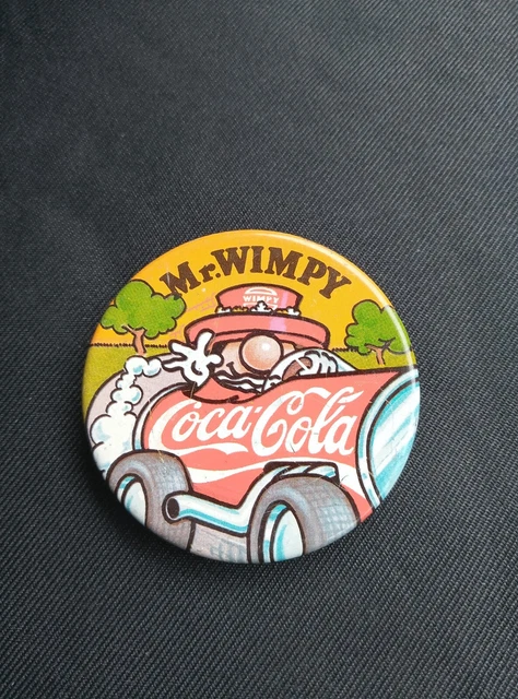 VINTAGE MR WIMPY Coca Cola Pin Badge 1980’s £3.32 - PicClick UK