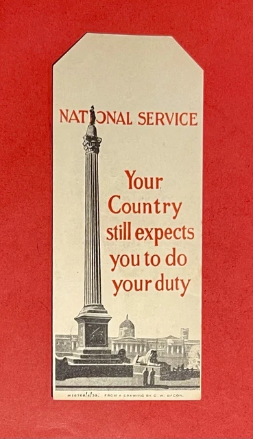 VINTAGE BOOKMARK-NATIONAL SERVICE-YOUR Country still expects you to do ...
