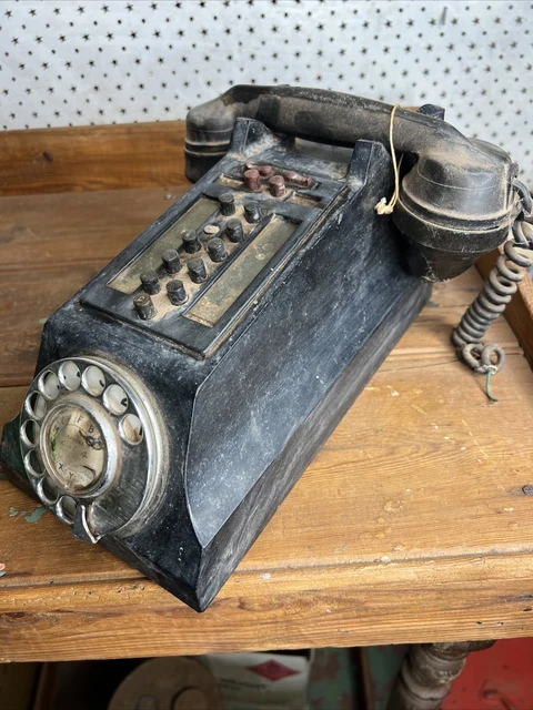 VINTAGE BLACK BAKELITE Rotary Duel Exchange Telephone $79.00 - PicClick AU
