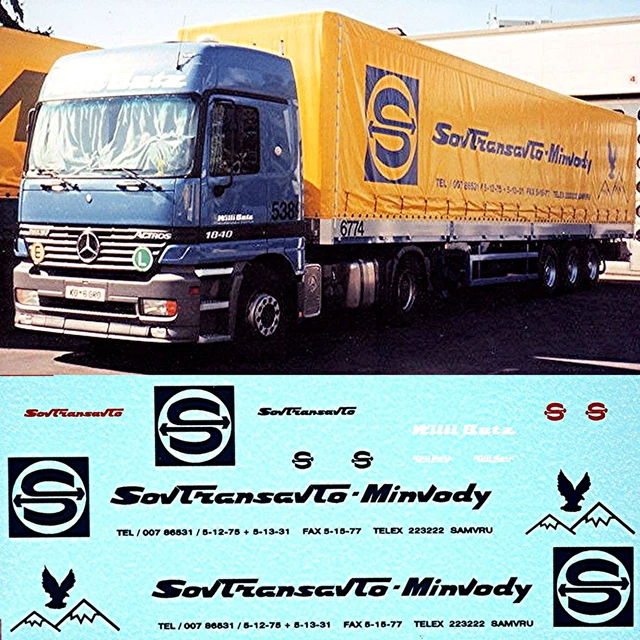 MERCEDES ACTROS SOVTRANSAVTO-MINVODY Blue 1:50 Truck Decal Sticker £16. ...