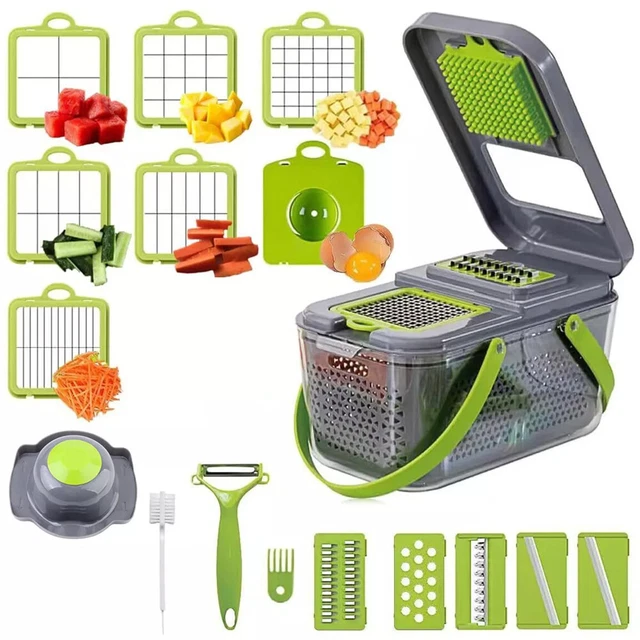 22-IN-1 FRUIT VEGETABLE Food Cutter Onion Dicer Vegetable Chopper ...