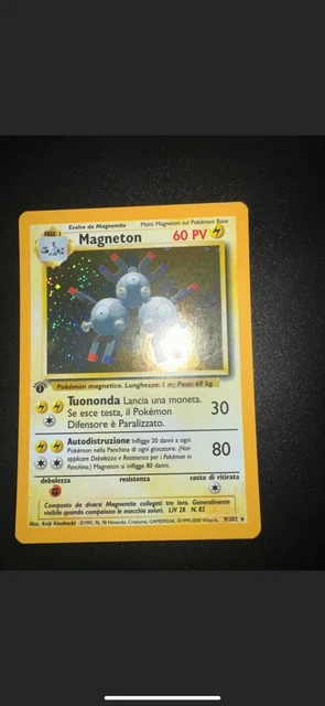 POKEMON MAGNETON 9/102 ITA Holo Base Set First Edition - No Charizard ...