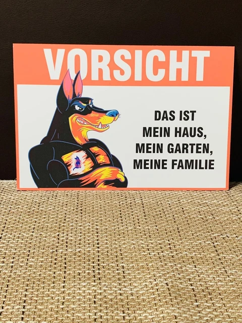 SCHILD ACHTUNG HUND Hundeschild Warnschild Vorsicht Türschild Warnung ...
