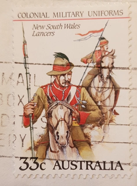 VINTAGE AUSTRALIAN STAMP 33c Colonial Military Uniforms New South Wales ...