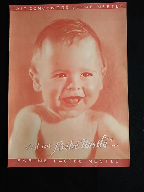 ANCIENNE PUBLICITE ANNÉES 30 BEBE NESTLE farine _Original VINTAGE ...
