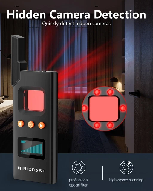 DETECTORES DE CÁMARA oculta MINICOAST MAX M12, detector antiespía de ...