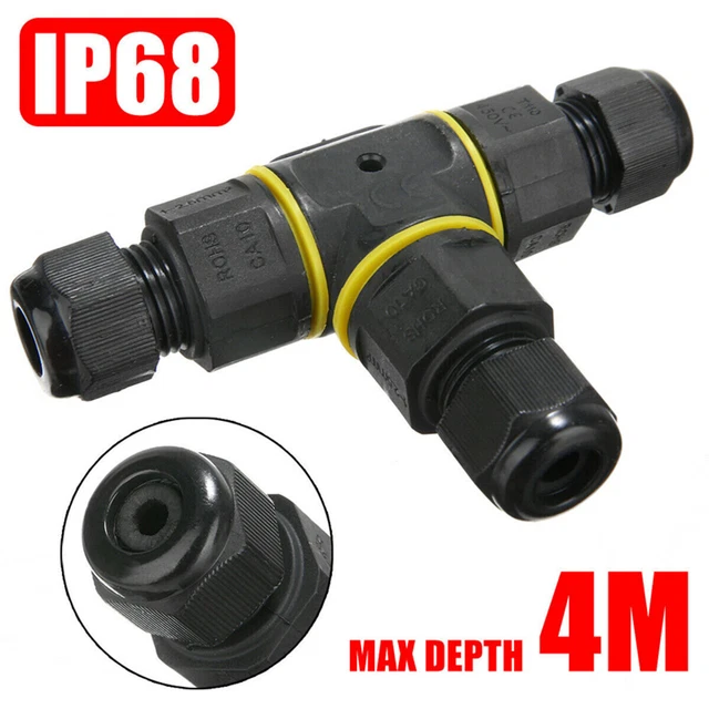 3 WAY 3 Pin Outdoor Junction Box IP68 Waterproof Electrical Cable Wire ...