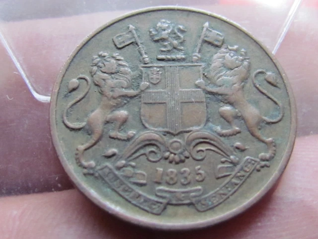 BRITISH EAST INDIA ( 1835 Rare ) One Quarter Anna High Grade Beautiful ...