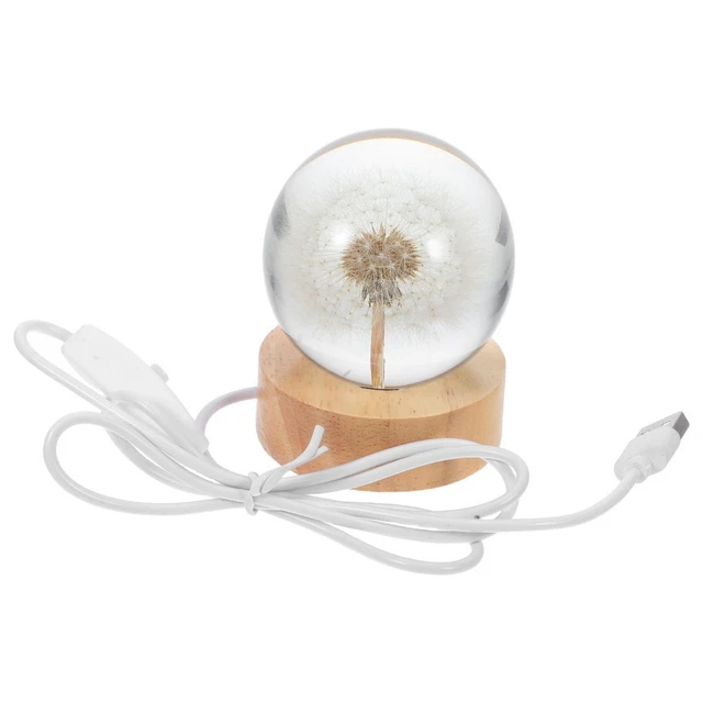 UNIQUE CRYSTAL TABLE Lamps Bedside Night Light Dandelion Ornament £25. ...