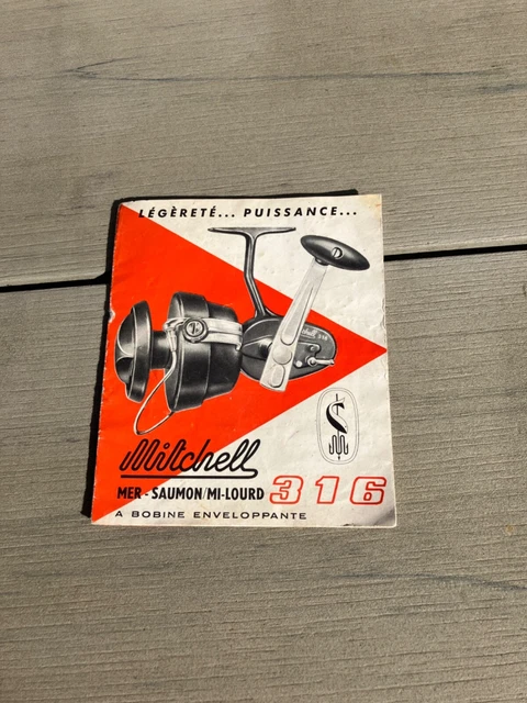 LIVRET MOULINET DE pêche MITCHELL 316 MER / SAUMON + Carte de Garantie 1971 EUR 9,50 - PicClick FR