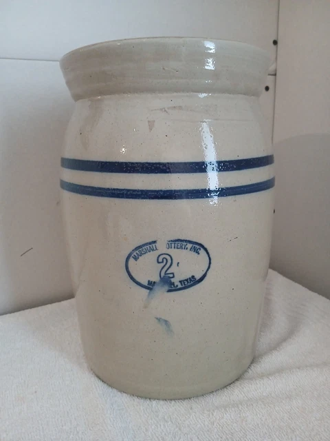 MARSHALL POTTERY VINTAGE Stoneware Butter Churn Crock Number 2 with lid ...